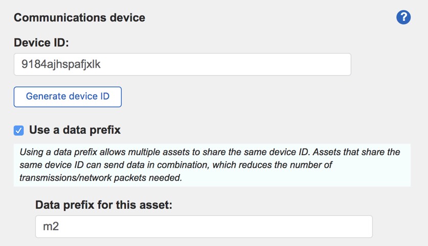 Using one comms device for multiple assets